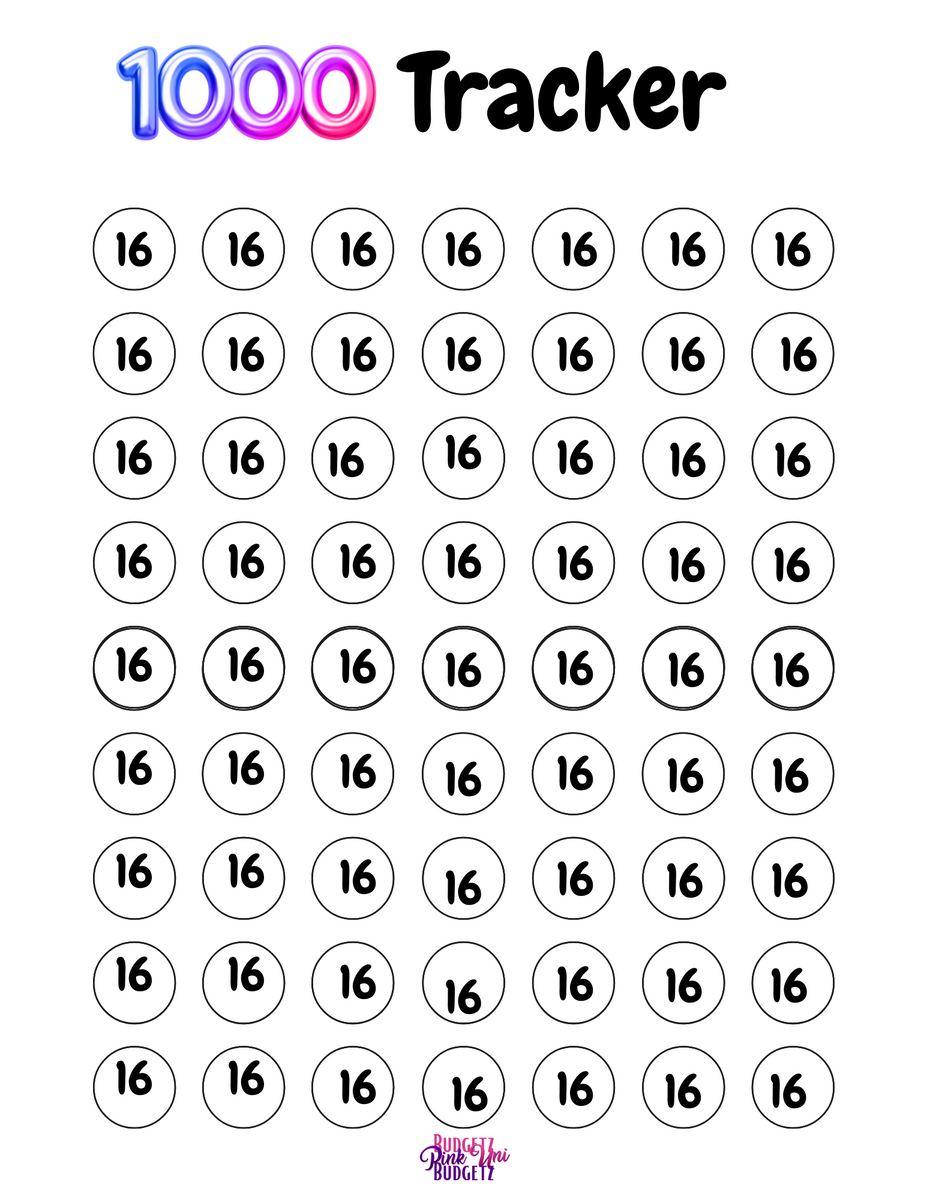 Printable 1K Tracker Freebie – Pink Uni